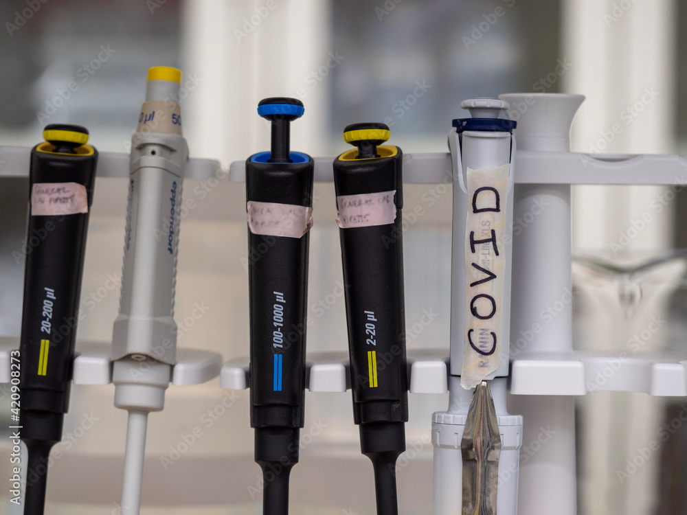 covid test tube rack pipette and fridge, for covid 19 coronavirus, test ...