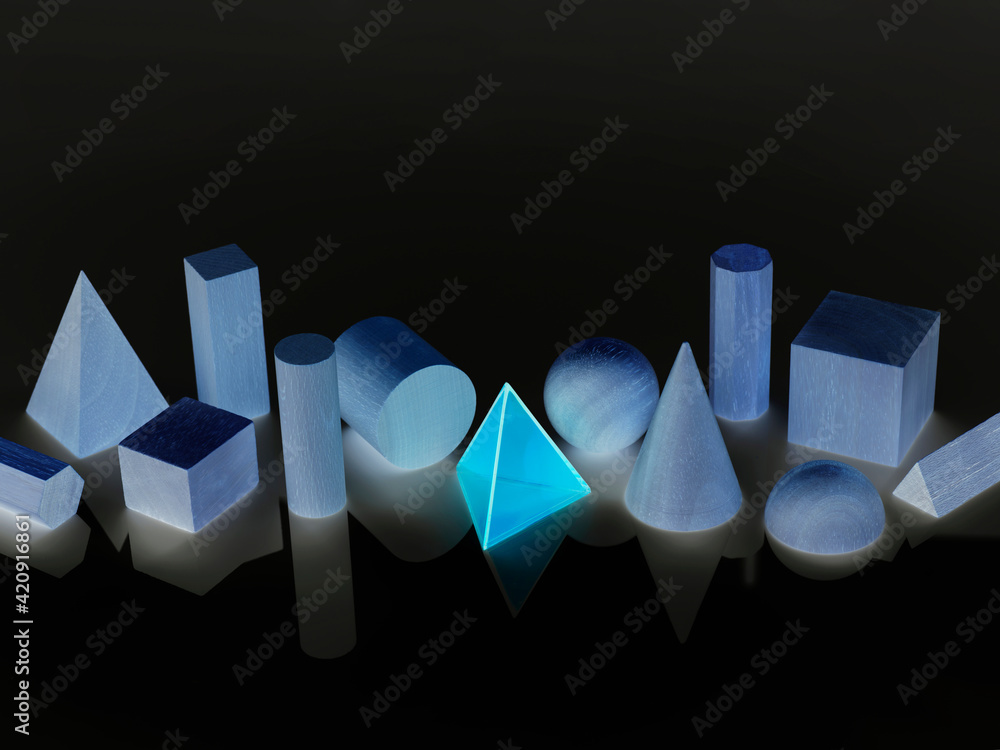 Geometric shapes used in maths and calculus education Stock Photo ...