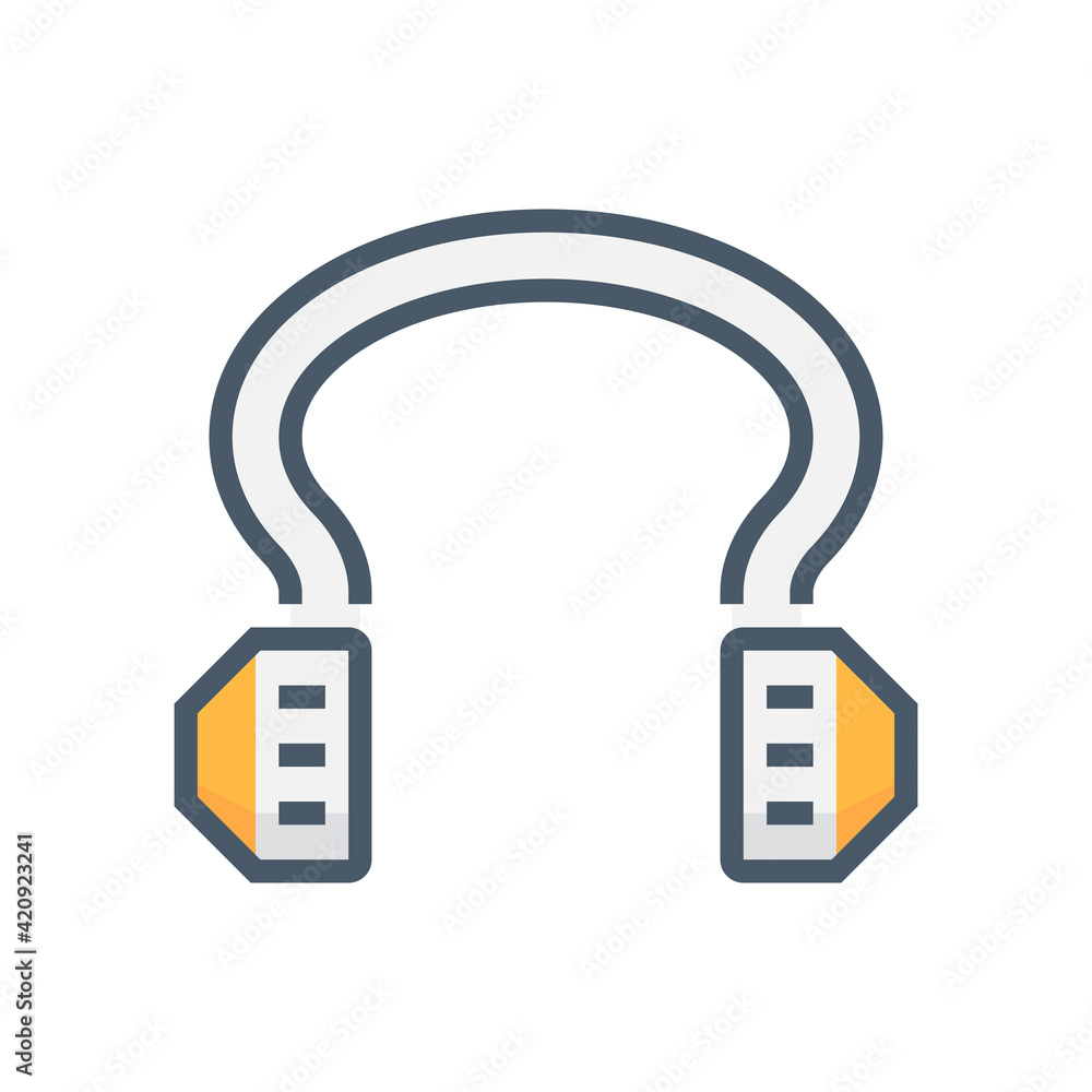 Earmuff vector icon. Safety tool or personal protective equipment (PPE ...