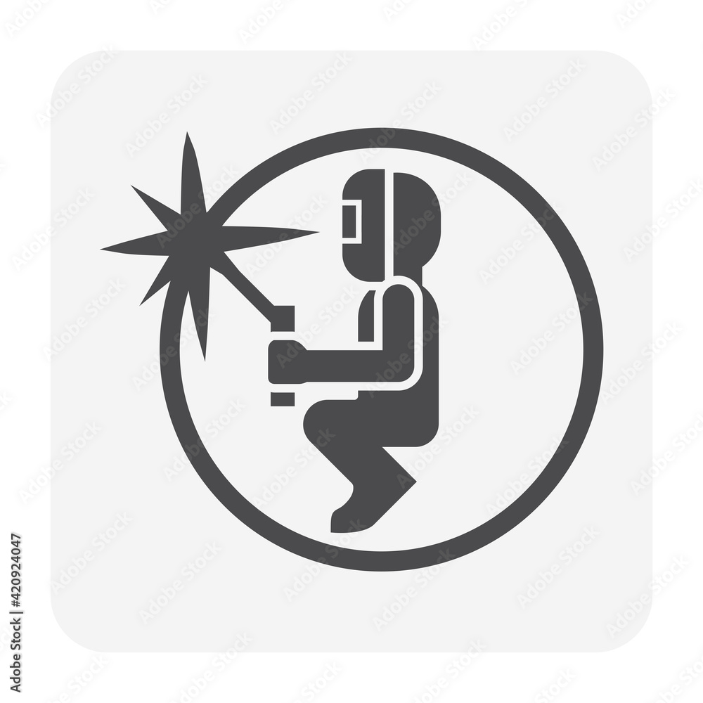 Vetor de Welder vector icon. Also called craftsman, worker or labor ...