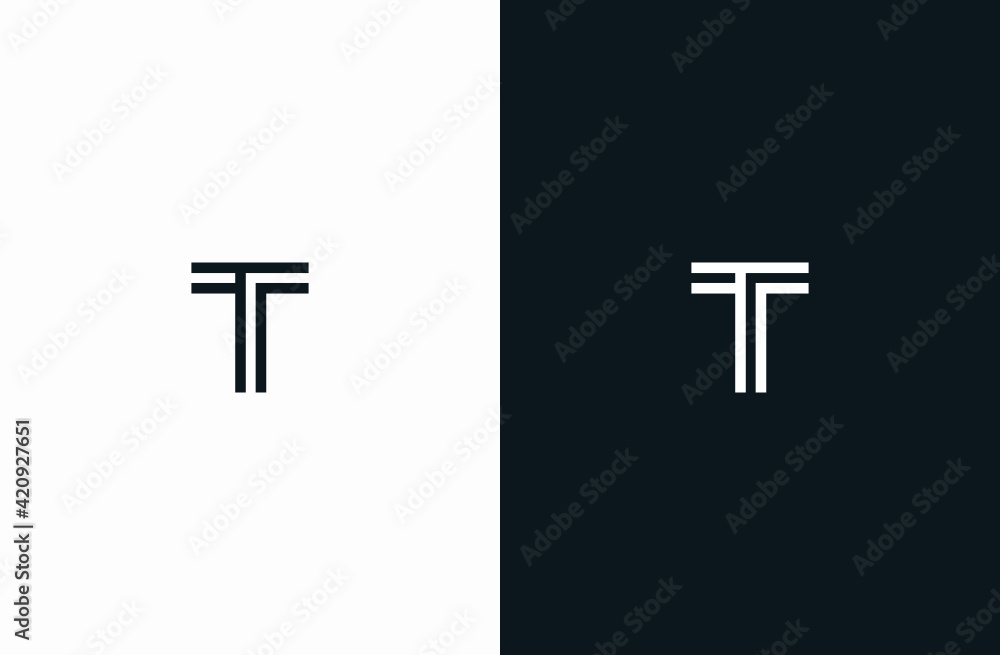 Initial Letter T Logo Black White Elegant Minimalist Signature Logo ...