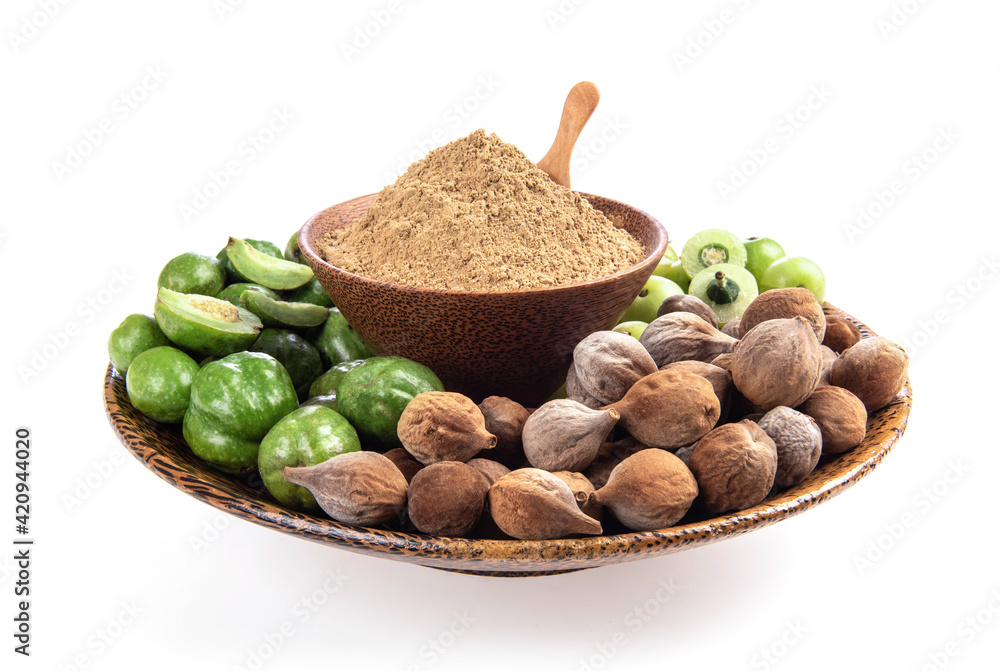 Indian Gooseberry ,terminalia chebula , terminalia bellirica and powder ...