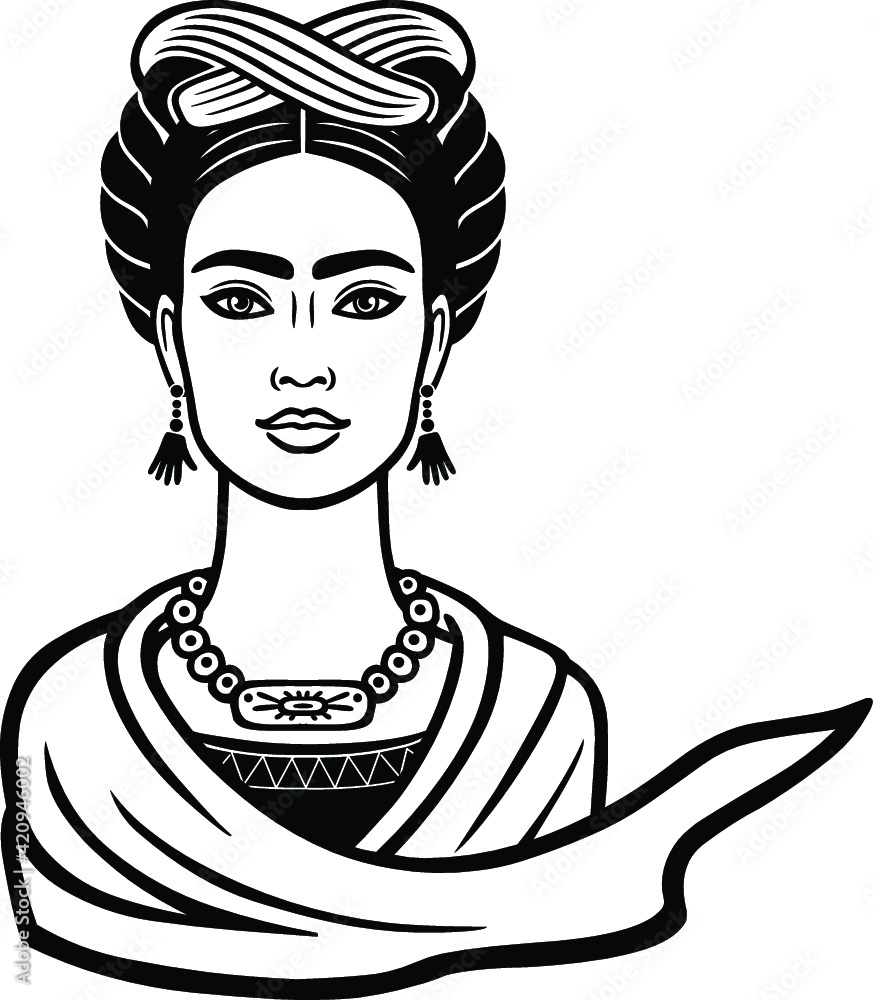 Traditional Mexican Woman Drawing