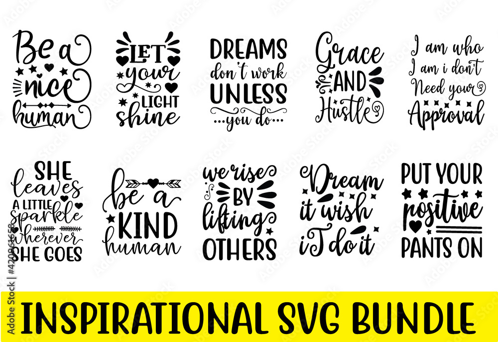 Inspirational quotes design SVG craft Bundle Cut Files for Cutting ...