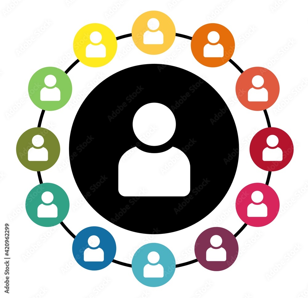 Drawing illustrating a network or a stakeholder analysis Stock ...