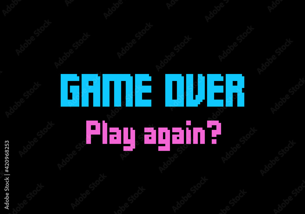 Game over pixel. Vector illustration of cross stitch and t-shirt ...