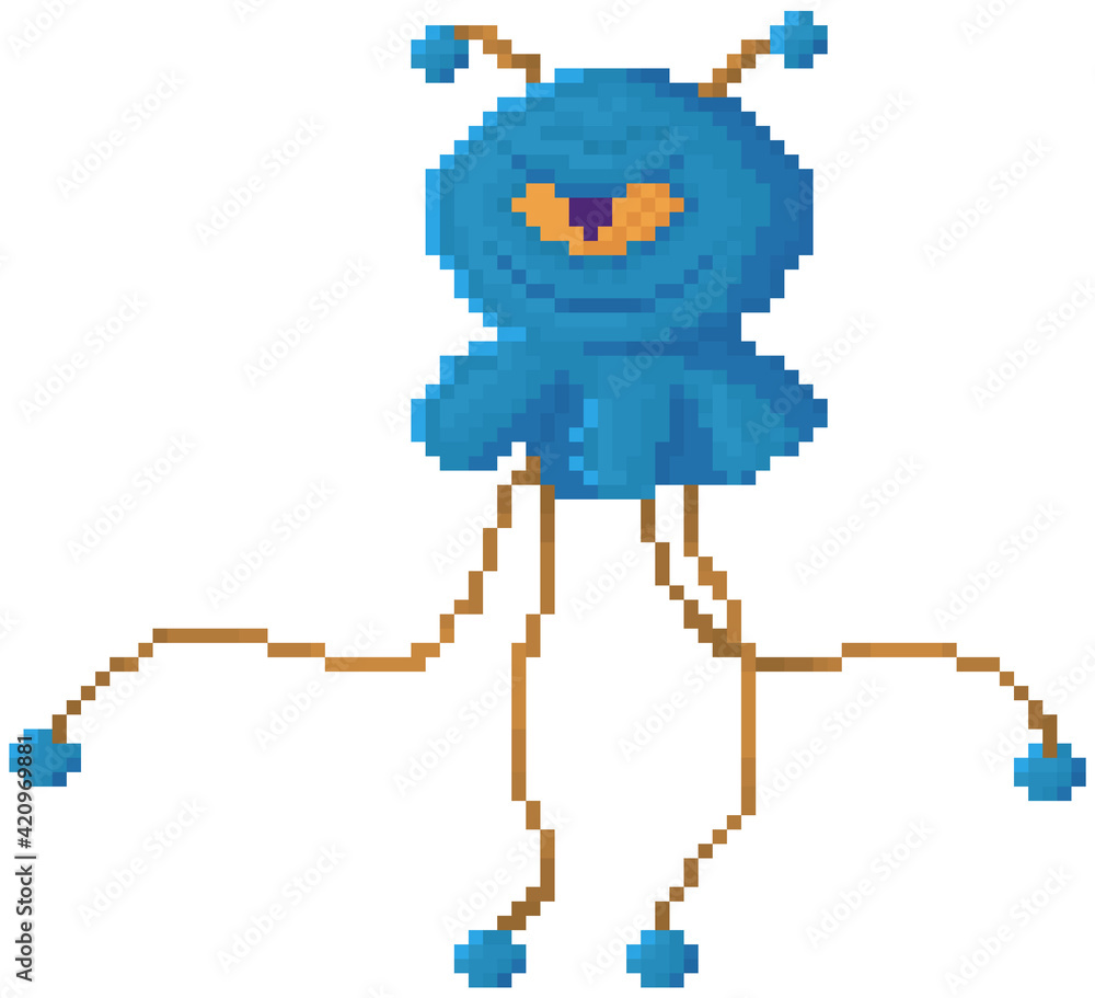 Angry blue monster with one eye. Alien isolated on white background ...