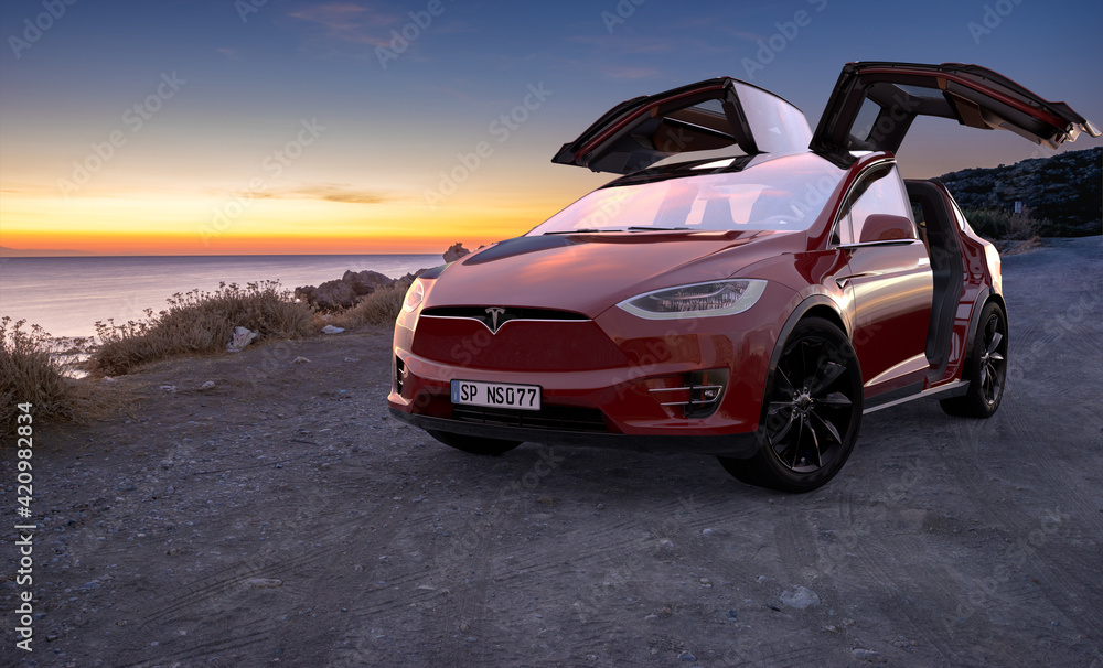 Tesla Model X - electric SUV from the USA Stock Photo | Adobe Stock