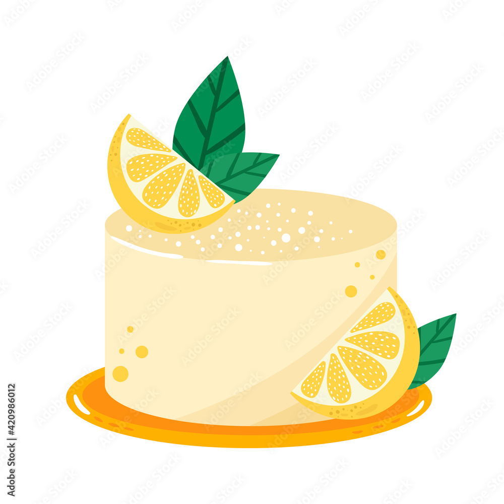 Sweet delicious mini cake. Cartoon style hand drawn vector illustration ...