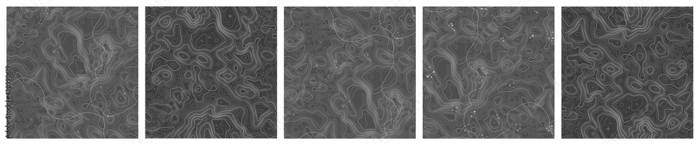 Map on land vector terrain. Geographic mountain topography vector ...