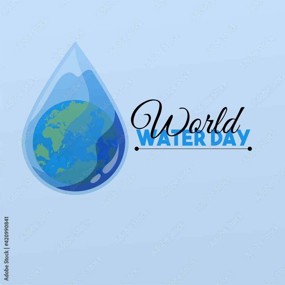 World water day illustration earth water drops water design good for ...
