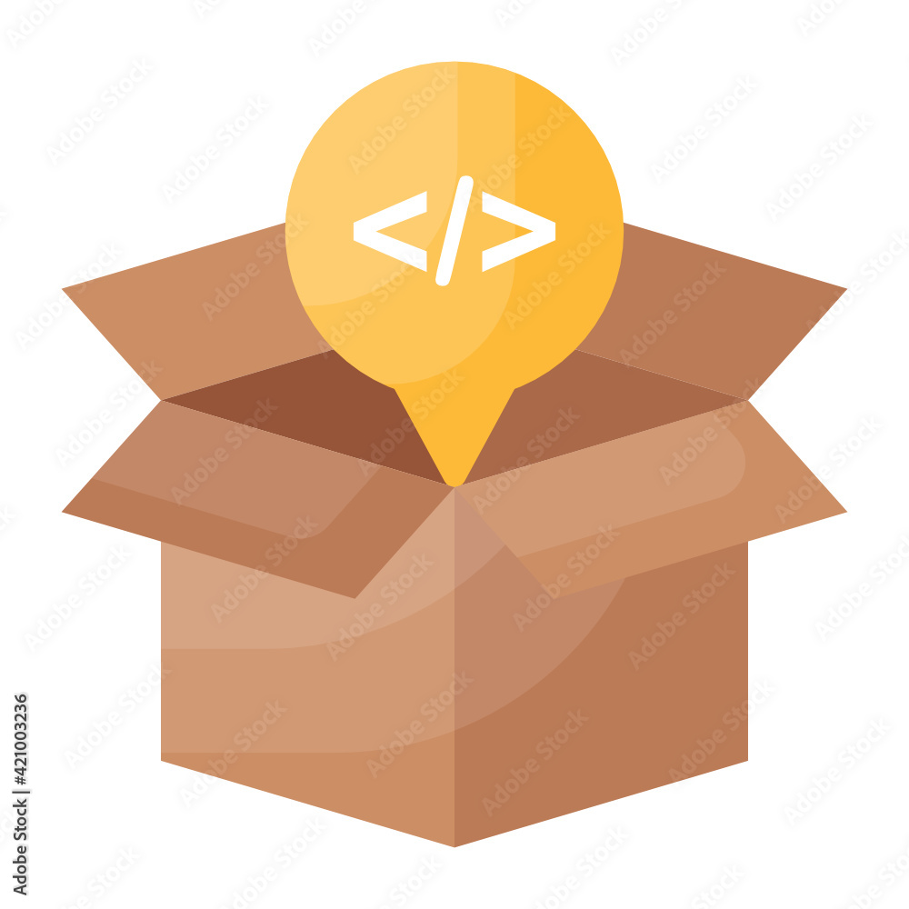 Vecteur Stock Third Party Module Concept, Soft Product Box Vector Color Icon Design, Software ...