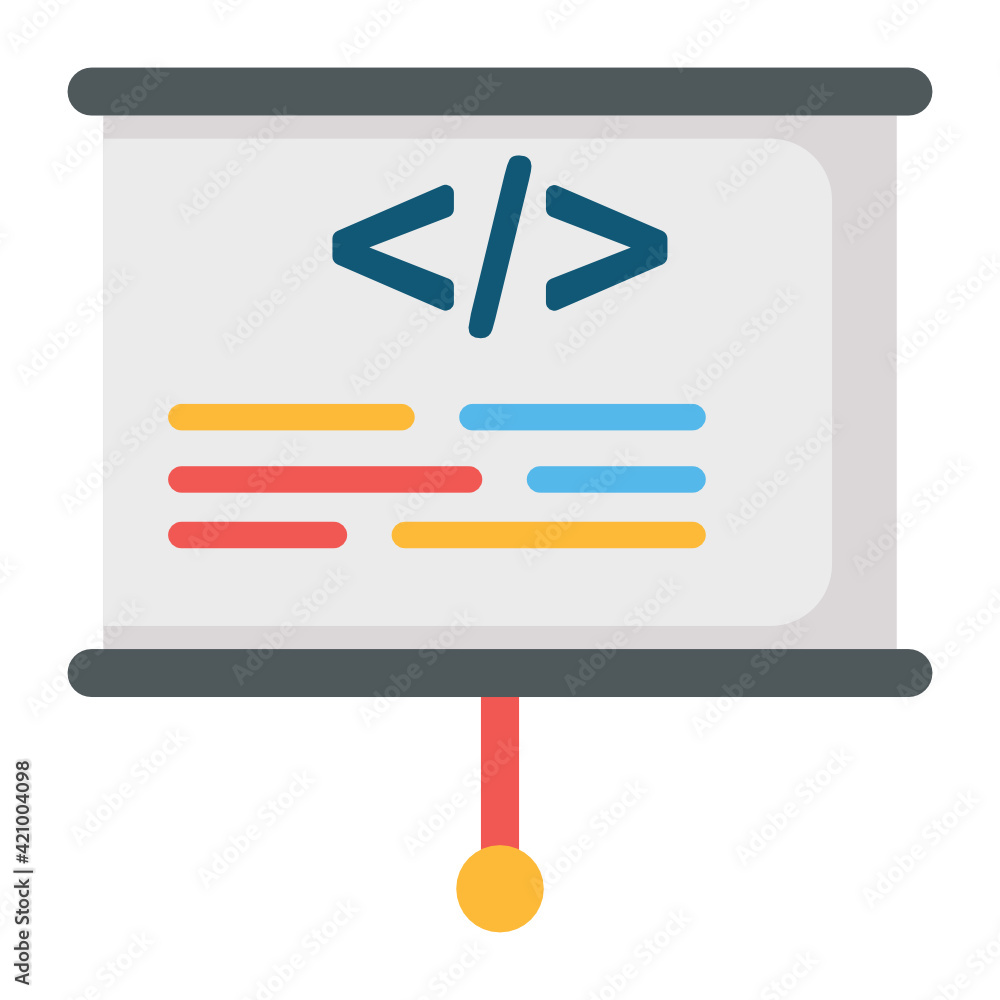 learning to code Concept Vector Color Icon Design, Software and web development symbol on white ...