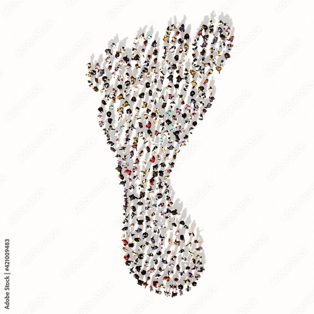 Concept or conceptual large community of people forming the image of a ...