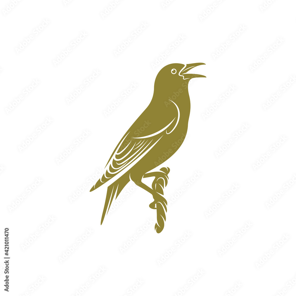 Starling bird design vector illustration, Creative Starling bird logo ...