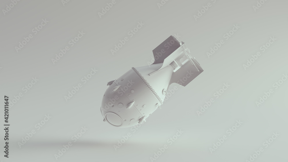 White Atomic Bomb Nuke Weapon 3d illustration render Stock Illustration ...
