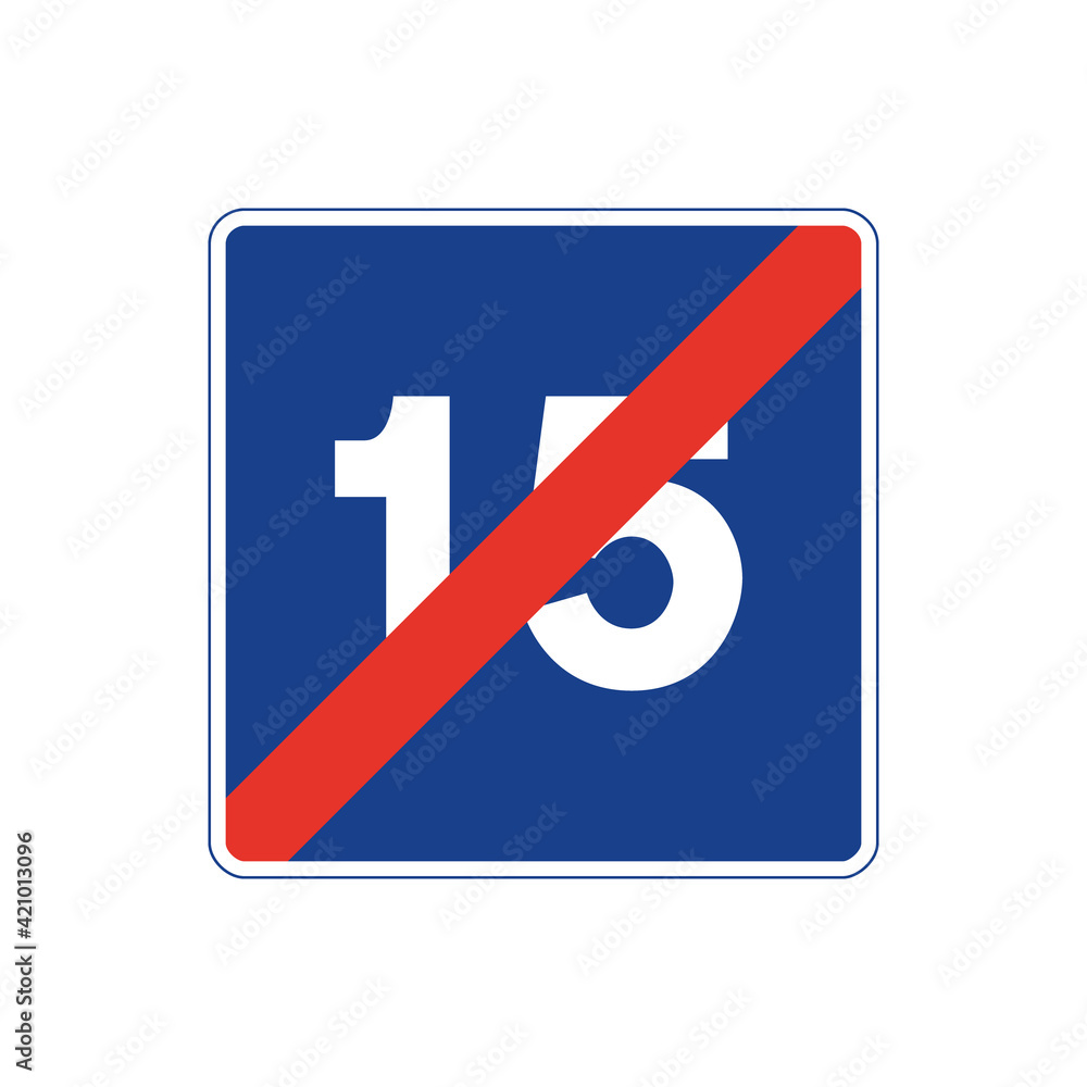 Square traffic signal in blue and white, isolated on white background ...