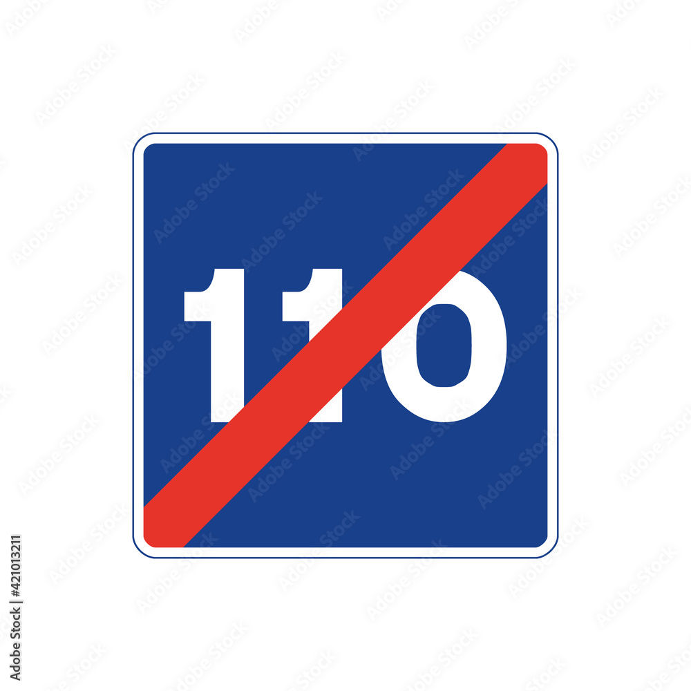 Square traffic signal in blue and white, isolated on white background ...