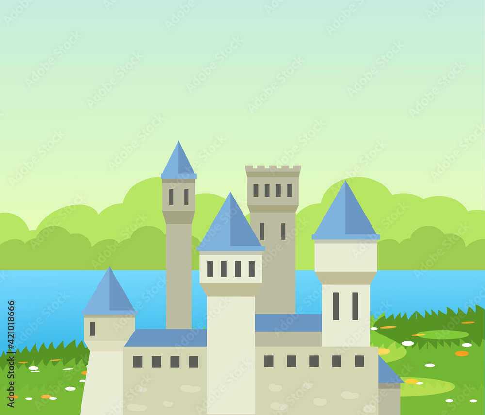 Castle medieval tower. The fairytale medieval tower,princess castle ...