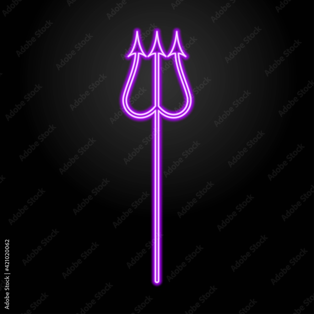 Trident neon sign, modern glowing banner design, colorful trend of ...
