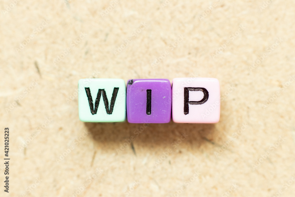 Color alphabet letter block in word WIP (Abbreviation of work in ... Color alphabet letter block in word WIP (Abbreviation of work in ...