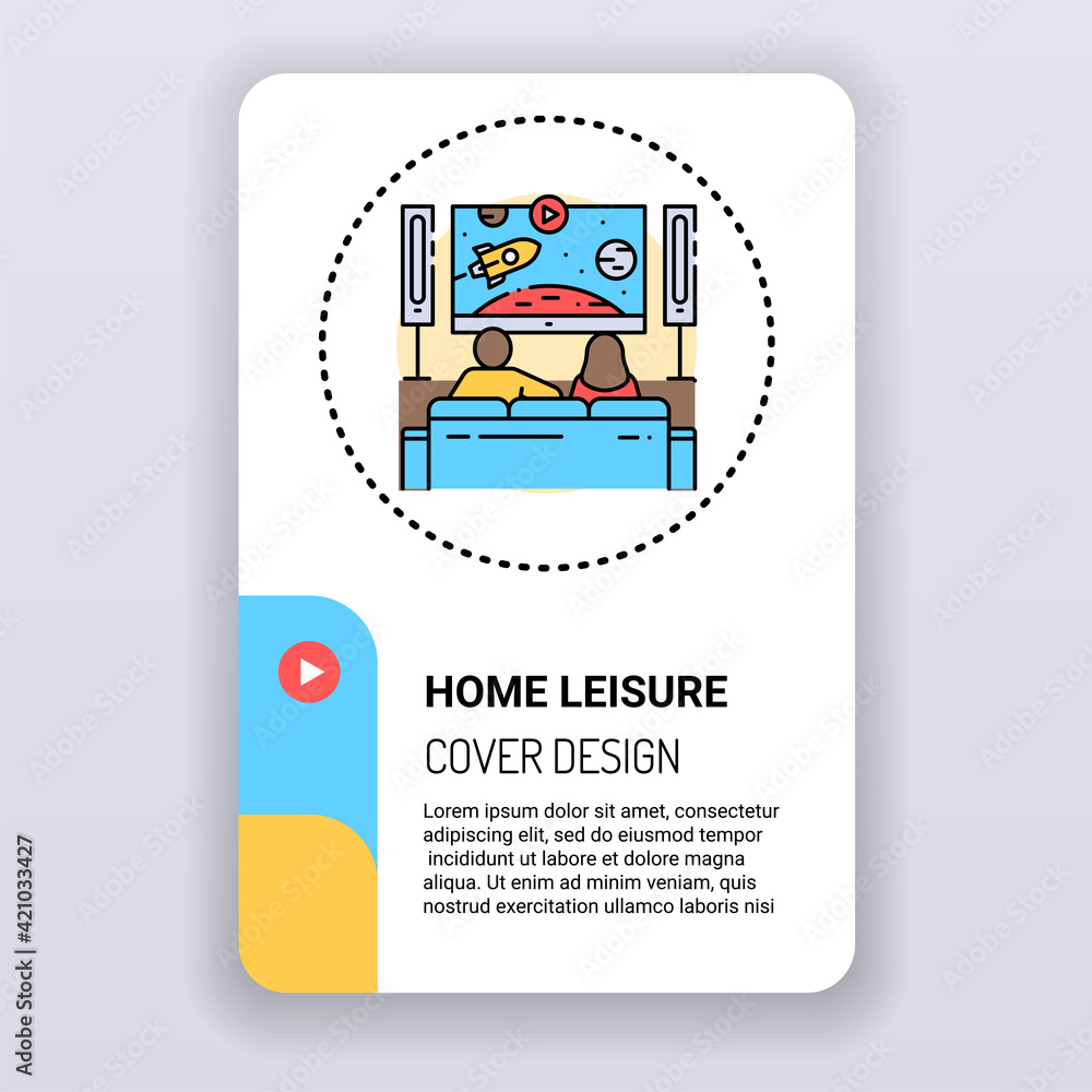 Home leisure brochure template. Daily routine cover design. Print ...