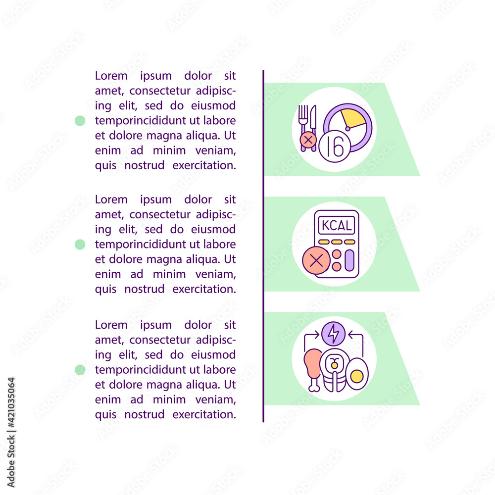 Intermittent fasting diet method concept icon with text. Eating ...