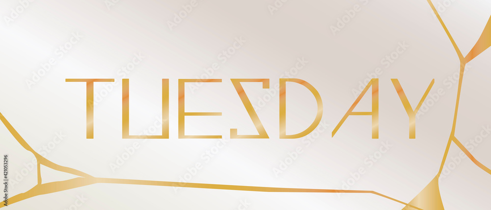 Lettering Tuesday, Vector stock illustration with Text with day of the ...