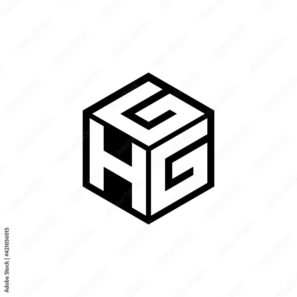 HGG letter logo design with white background in illustrator, cube logo ...