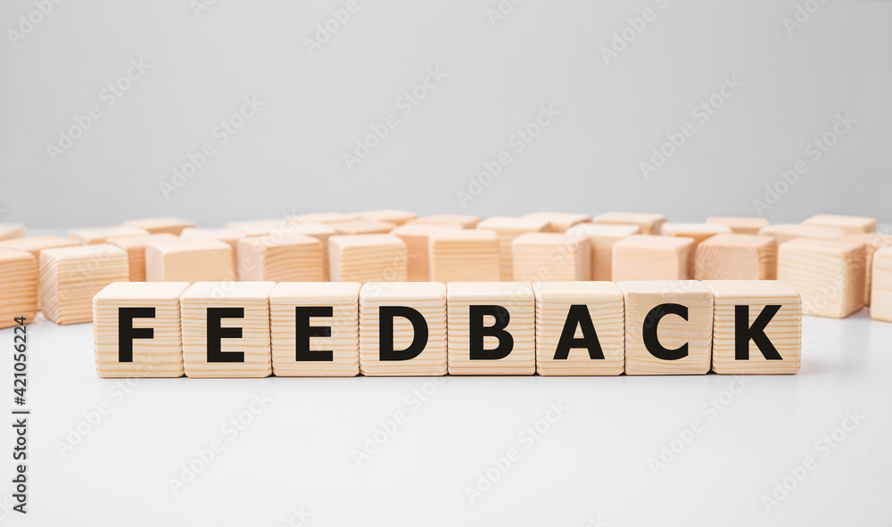 Word FEEDBACK made with wood building blocks Stock Photo | Adobe Stock