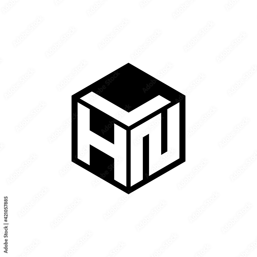 HNL letter logo design with white background in illustrator, cube logo ...