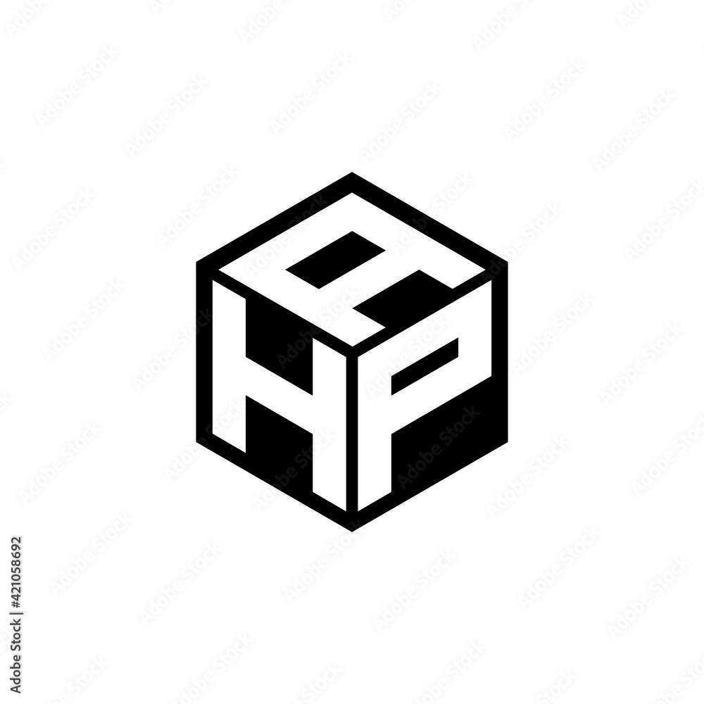 HPA letter logo design with white background in illustrator, cube logo ...