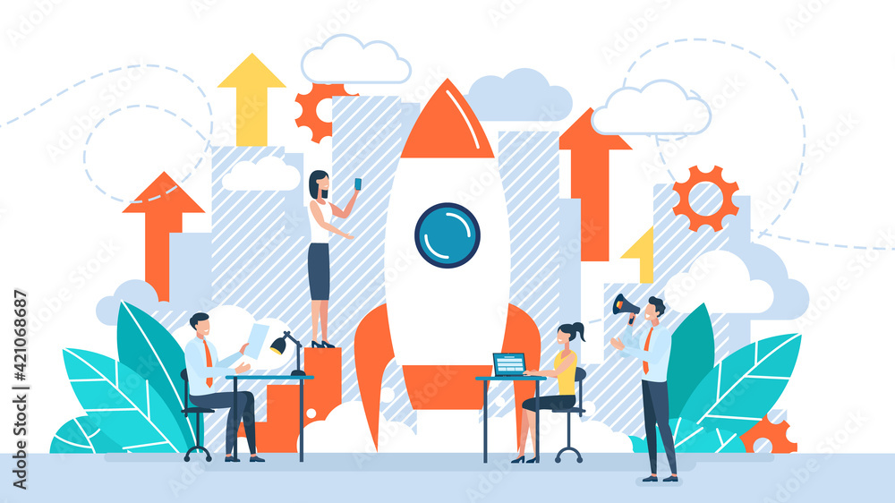 Startup new business project. Development process. Innovation product ...