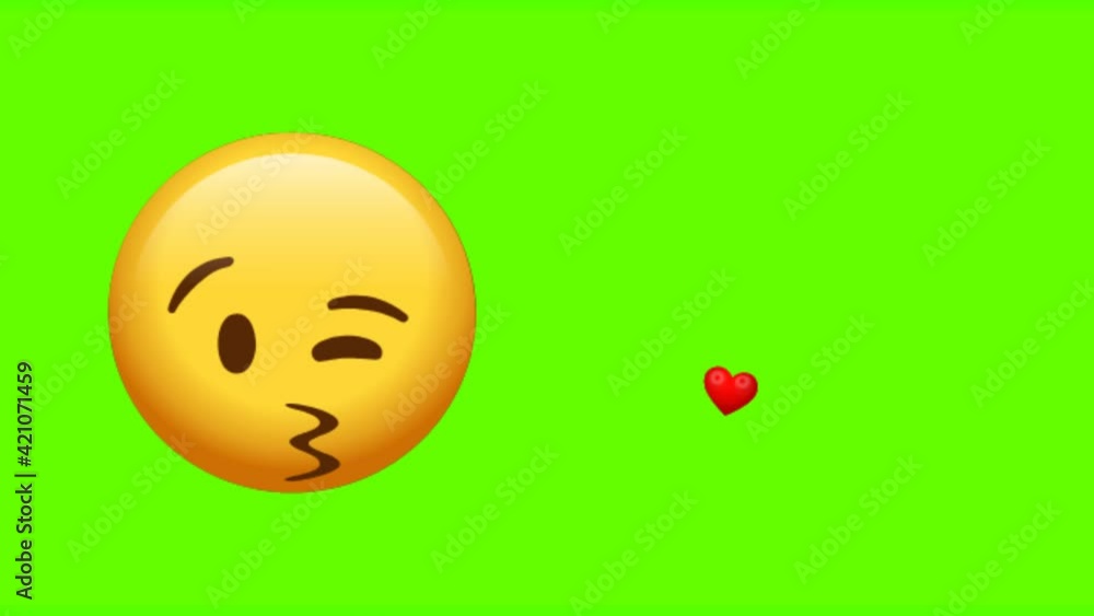 Cartoon Emoji Face Reaction Animation on Green Screen matte Background ...