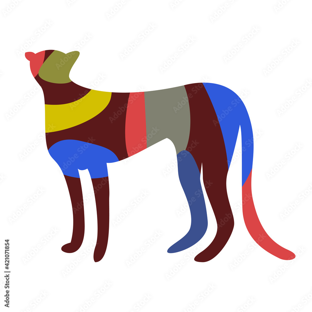 Minimalistic abstract puma pattern background. colorful puma silhouette ...