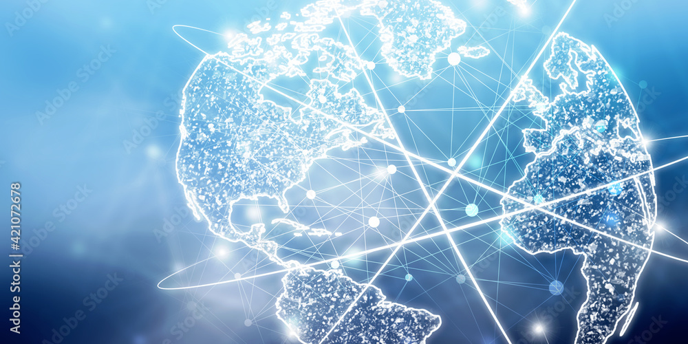 2d illustration world map abstract background Stock Illustration ...