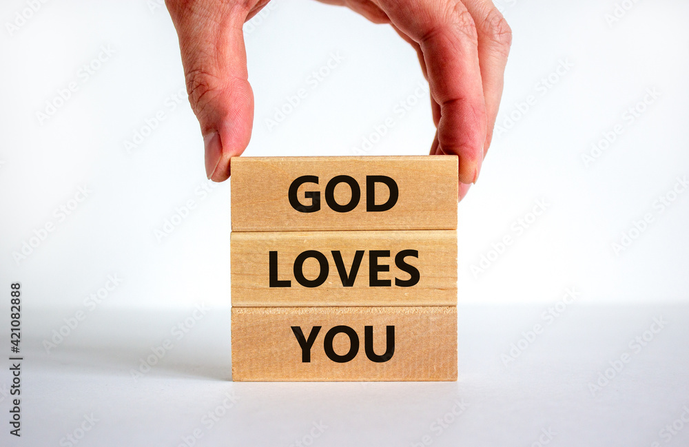 God loves you symbol. Concept words 'God loves you' on wooden blocks on ...