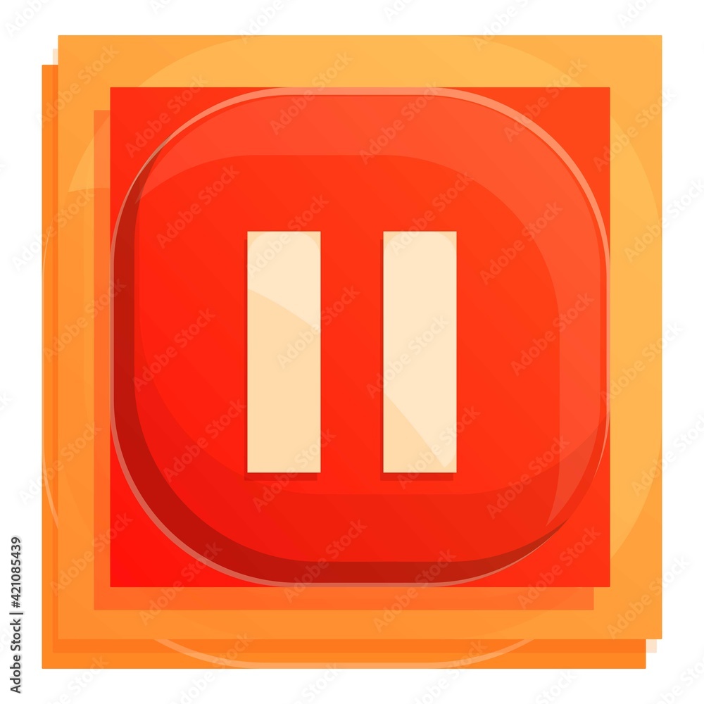 Pause button interface icon. Cartoon of Pause button interface vector ...