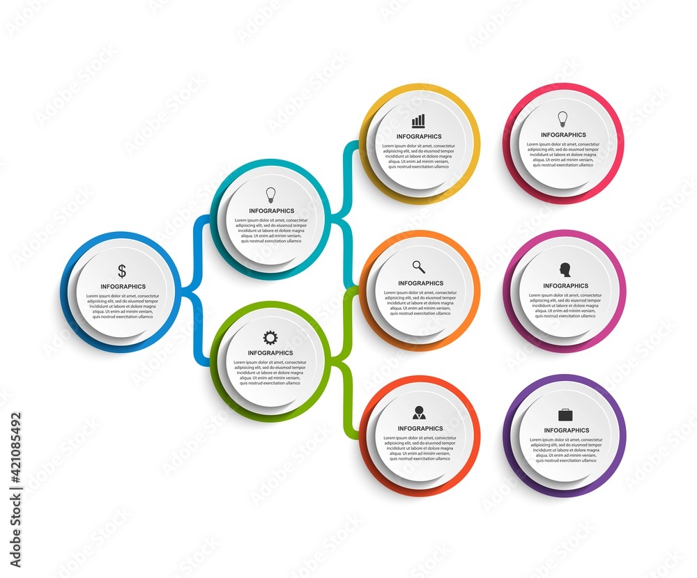 Infographic design organization chart template for business ...
