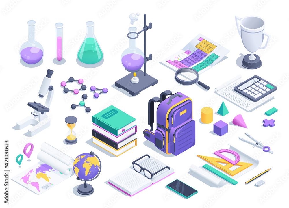 isometric vector illustration isolated on white background, set of ...