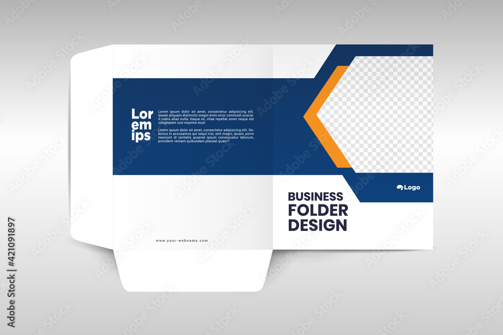 Clean folder template design for company with vector and colorful ...