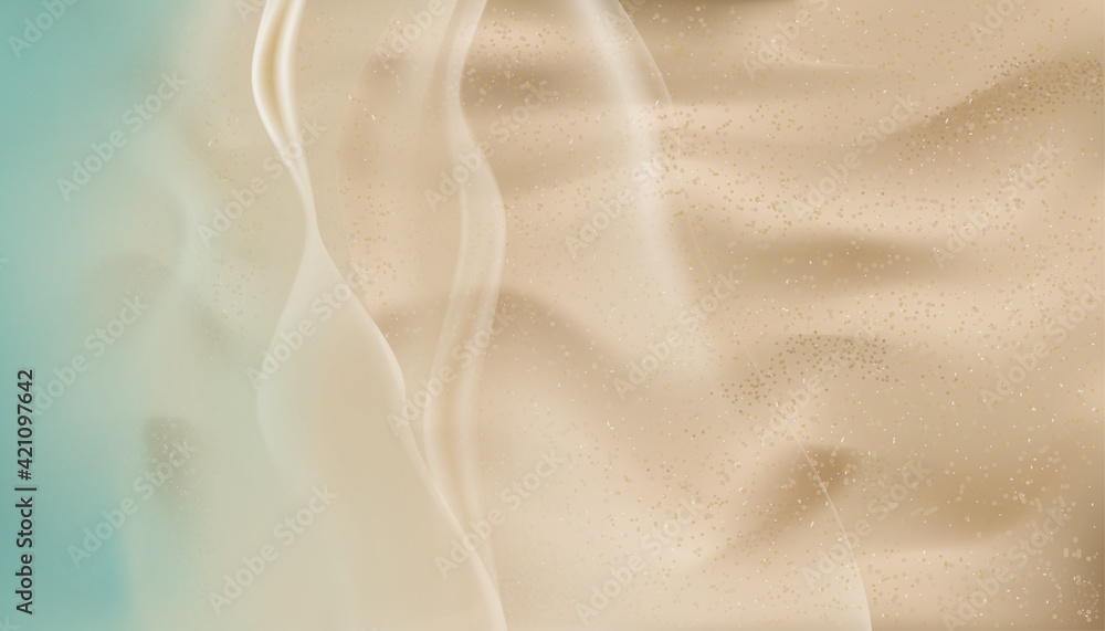 Blue ocean with soft wave form and sandy beach top view,Vector Sand ...