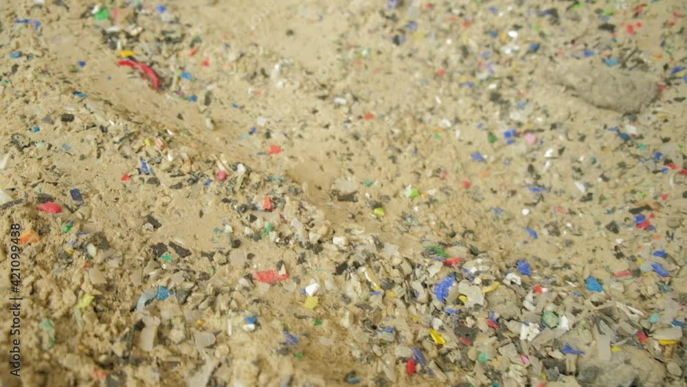 A mixture of plastic and sand to be recycled into something new. New ...
