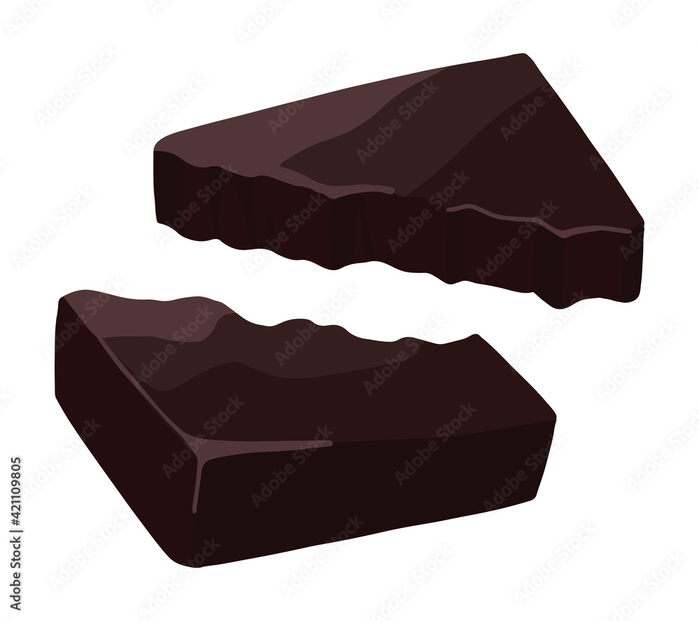 Broken piece of chocolate. Single hand drawn vector stock illustration ...