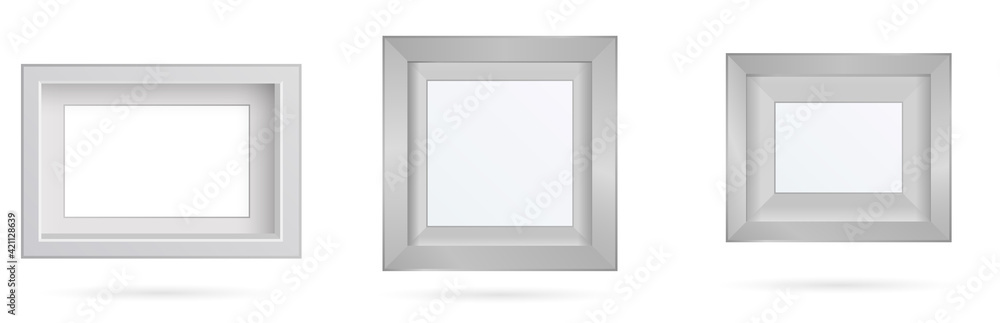 Presentation rectangular picture frame design element with shadow on ...