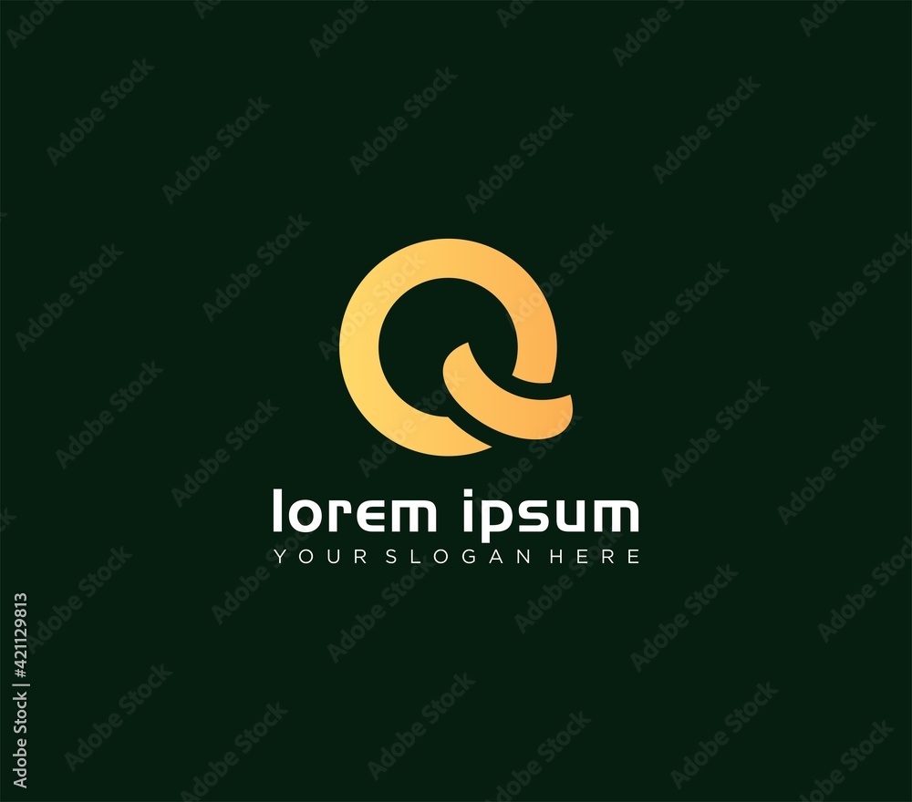 Letter Q line logo design. Linear creative minimal monochrome monogram ...