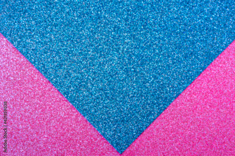 Abstract two tones (duotone) defocused blue and pink glitter texture ...