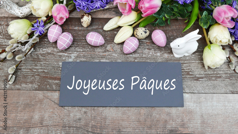 Carte de Pâques: Joyeuses Pâques Stock Photo | Adobe Stock
