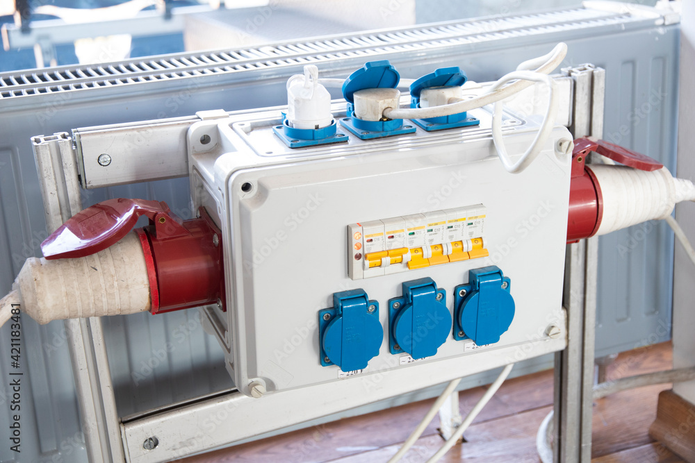 Power Distributor 32A. Electrical socket outlets. Three-phase socket ...