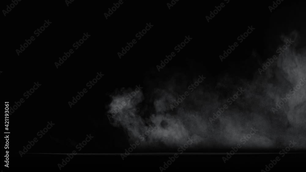 smoke on a black background. Slow-motion. Vape smoke. Vapor, fog, ice ...